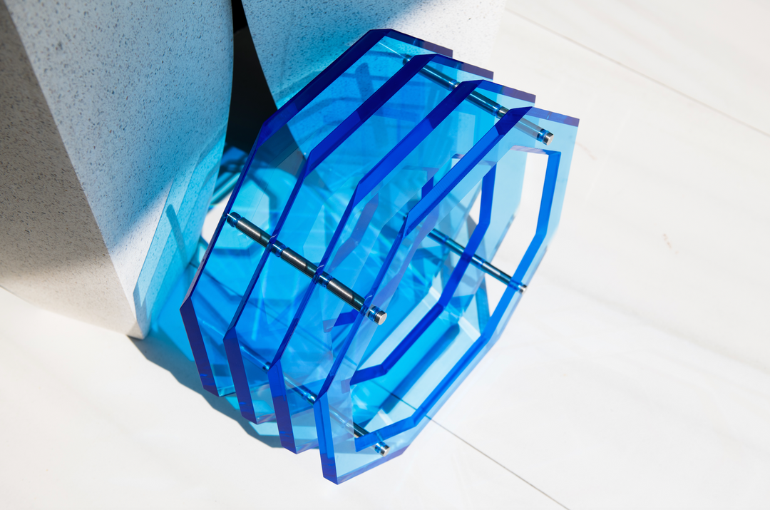 Octagonal Sculpture - Blue– Pom Gifts